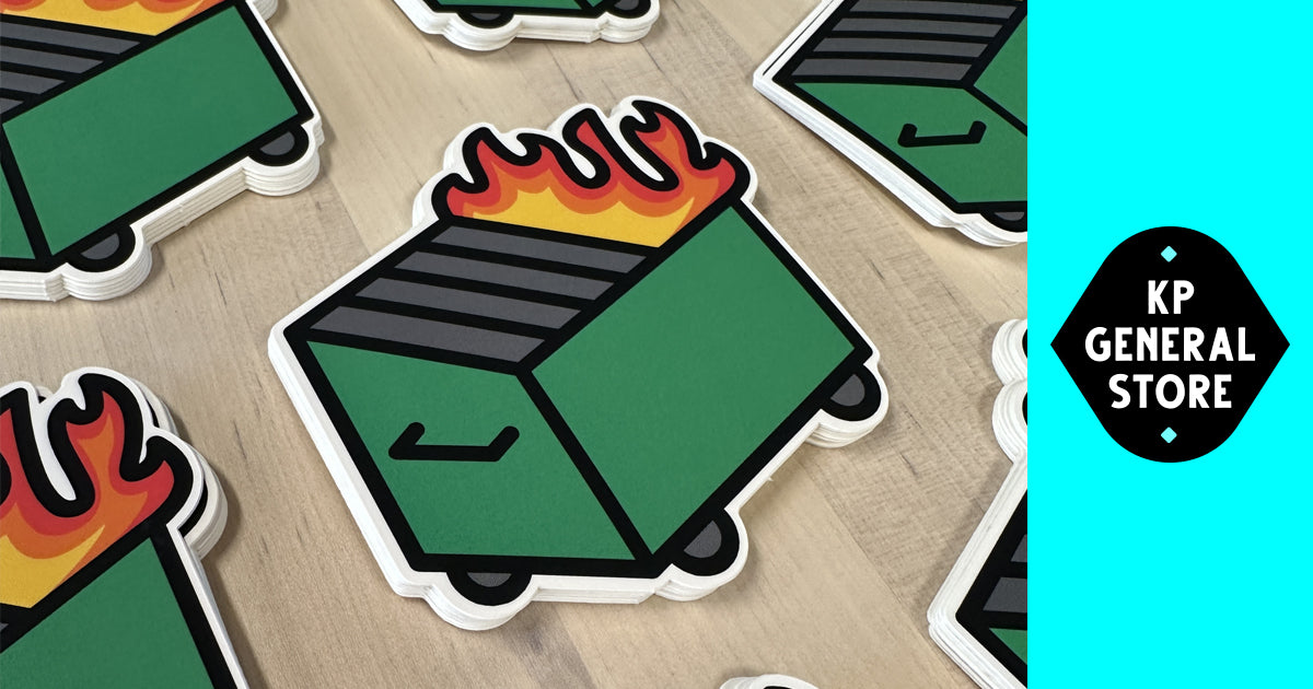 Dumpster Fire Vinyl Sticker | Use in Case of Disaster | KP General Store